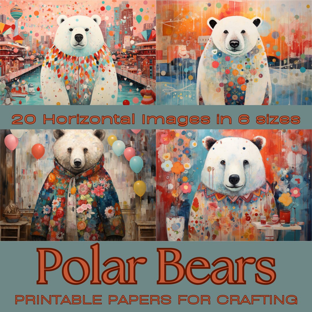 POLAR BEARS | Whimsical Bears, Journaling Papers, Printable Junk ...