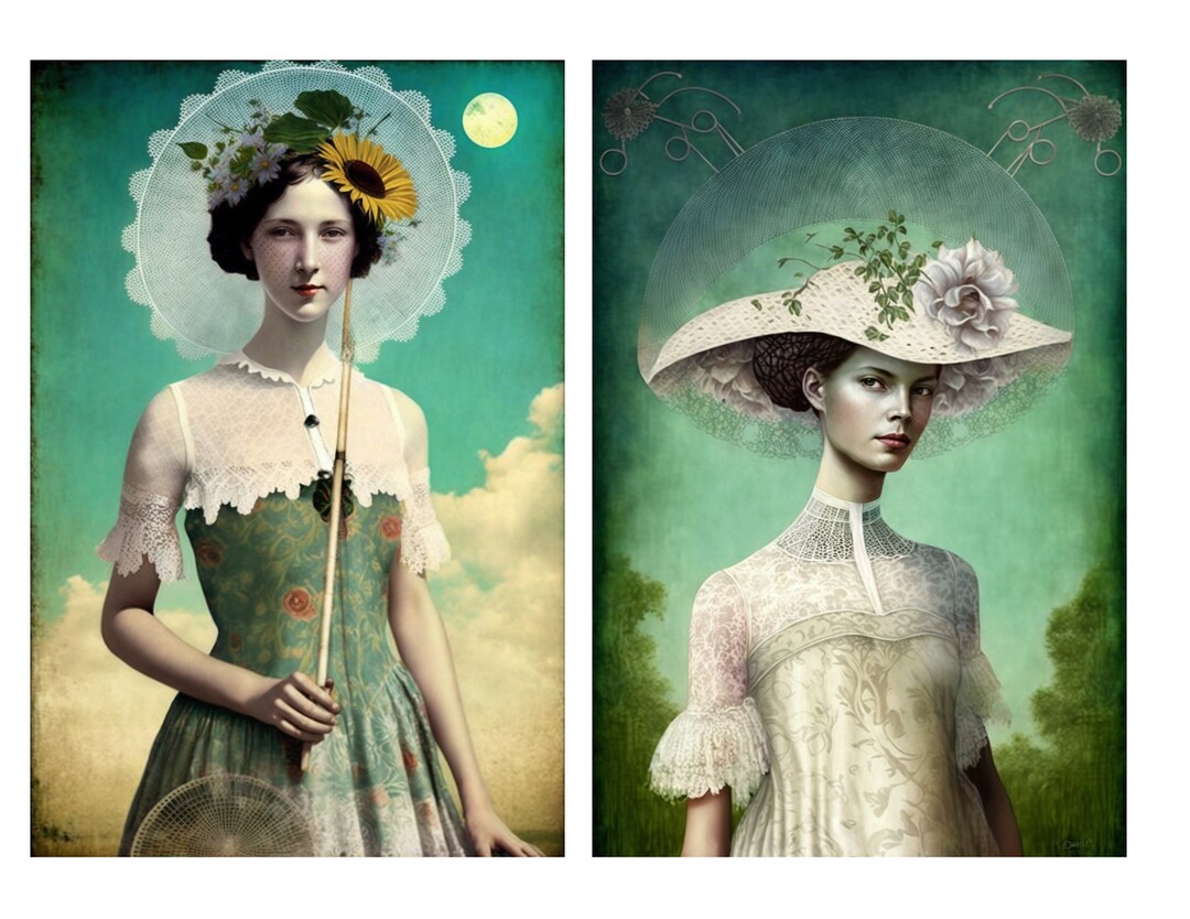 SUMMER PORTRAITS SET 1 Junk Journaling Supplies Digital - Etsy