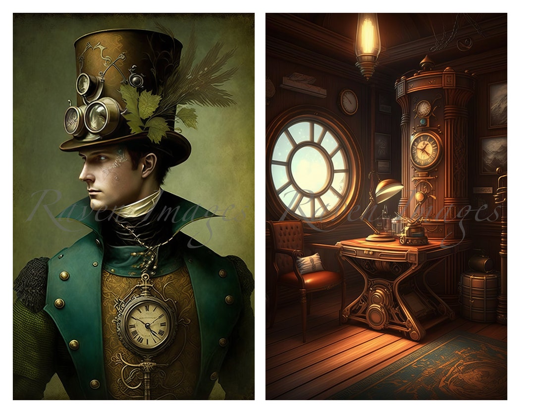 STEAMPUNK KIT Journaling Papers Digital Paper Printable - Etsy