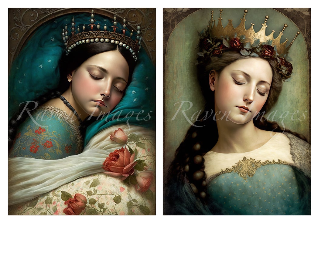 SLEEPING BEAUTY Journaling Papers ATC Cards Digital Paper - Etsy