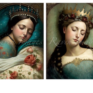 SLEEPING BEAUTY, Journaling Papers, ATC Card, Digital Paper, Printable ...