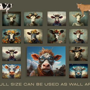 SURREAL COWS | Journaling Papers, ATC Cards, Digital Paper, Printable ...