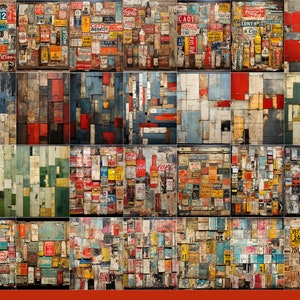 MEGAPACK URBAN DECAY Collage/cluster Digital Kit | Distressed Numbers ...