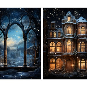 Enchanted Winter Night Ephemera | Printable Journaling Cards (digital ...