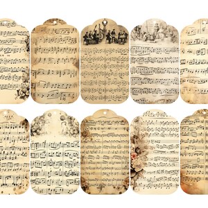 Old Music Sheets |background Journaling Papers, ATC Card, Crafting ...