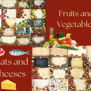 MEGA BUNDLE FOOD Themed Set of 100 Designs, Recipe Cards, Cookbook ...