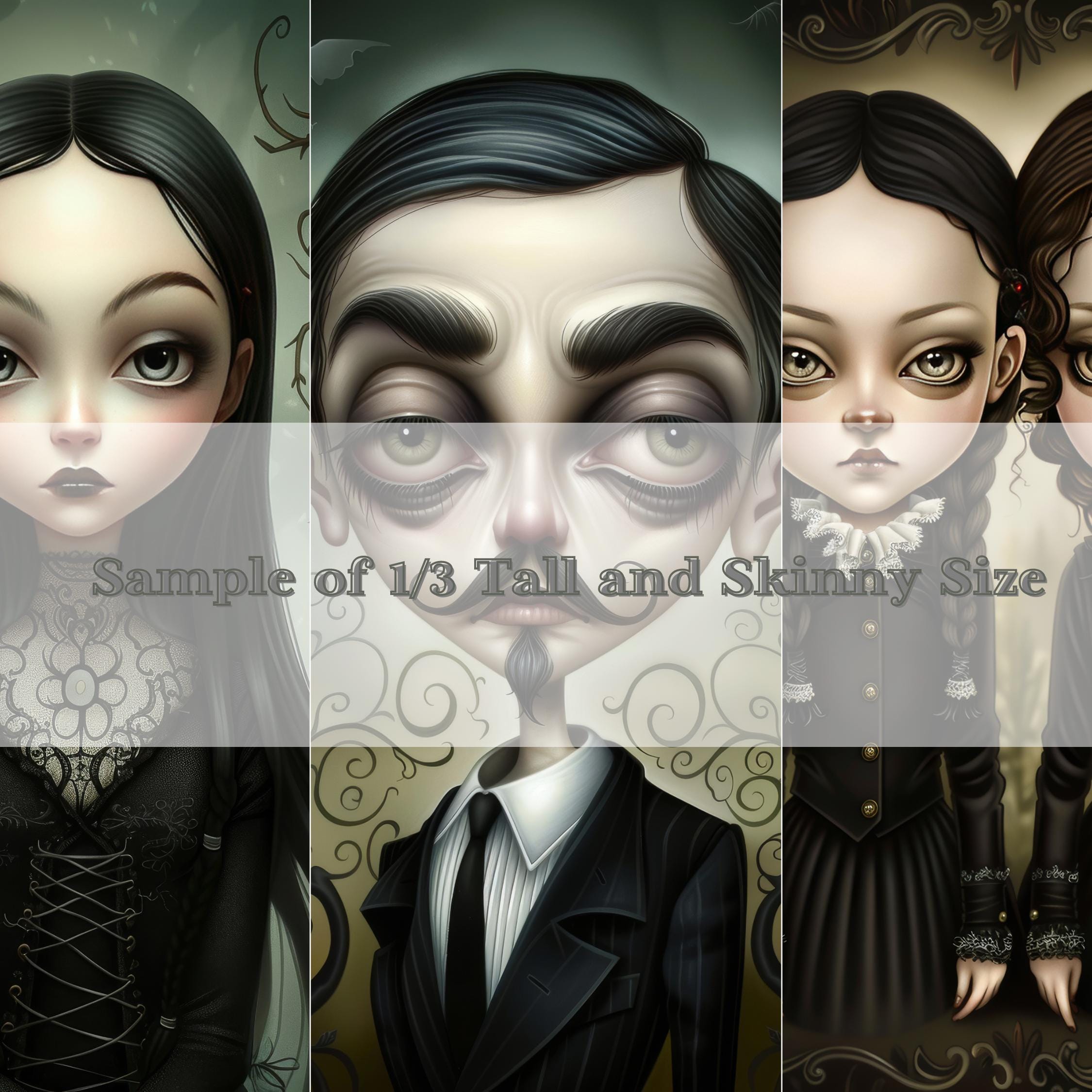 Gothic Halloween Art | Freaky Families Portrait Journaling Papers ...