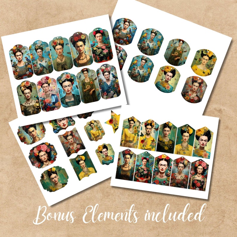 FRIDA KAHLO | 28 Different Designs of Frida in 10 Different Sizes, Wall ...