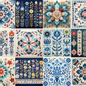 BOHEMIAN SQUARES | Boho Journaling, Mediterranean Tiles, Crafting Paper ...
