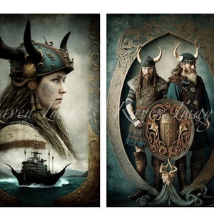 VIKING PRINTABLE, Journaling Papers, ATC Cards, Digital Paper ...