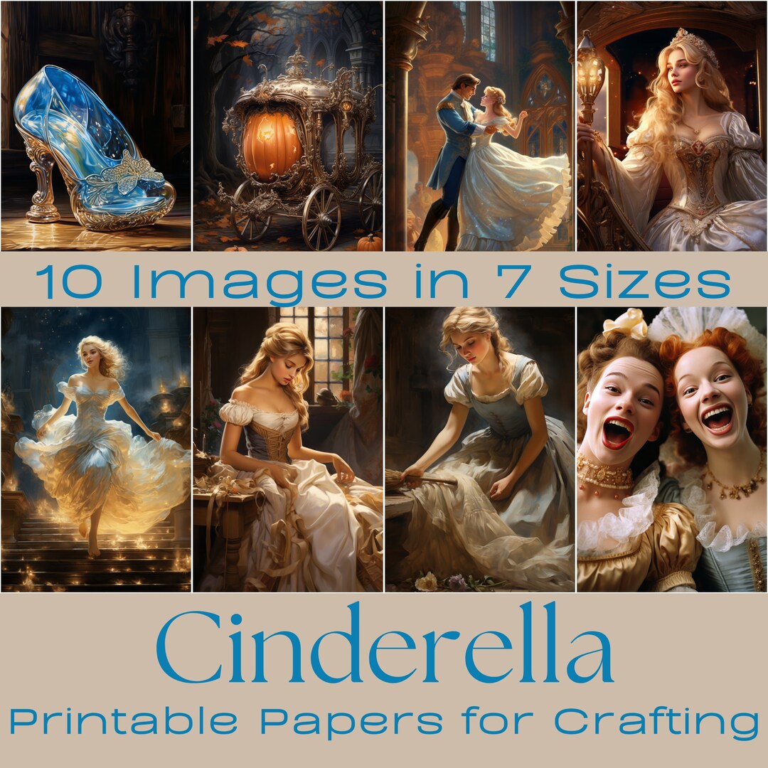 Cinderella | Journaling Papers, ATC Card, Digital Paper, Printable ...
