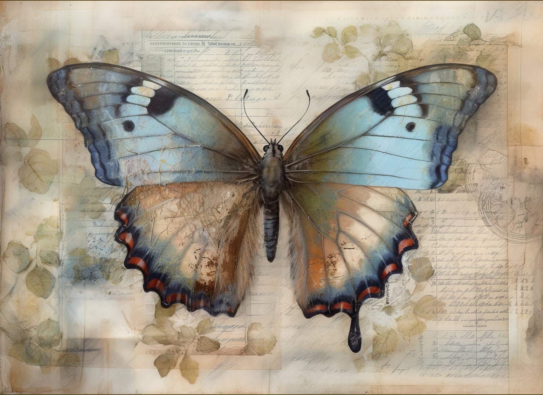 BUTTERFLY EPHEMERA Journaling Papers Digital Paper - Etsy