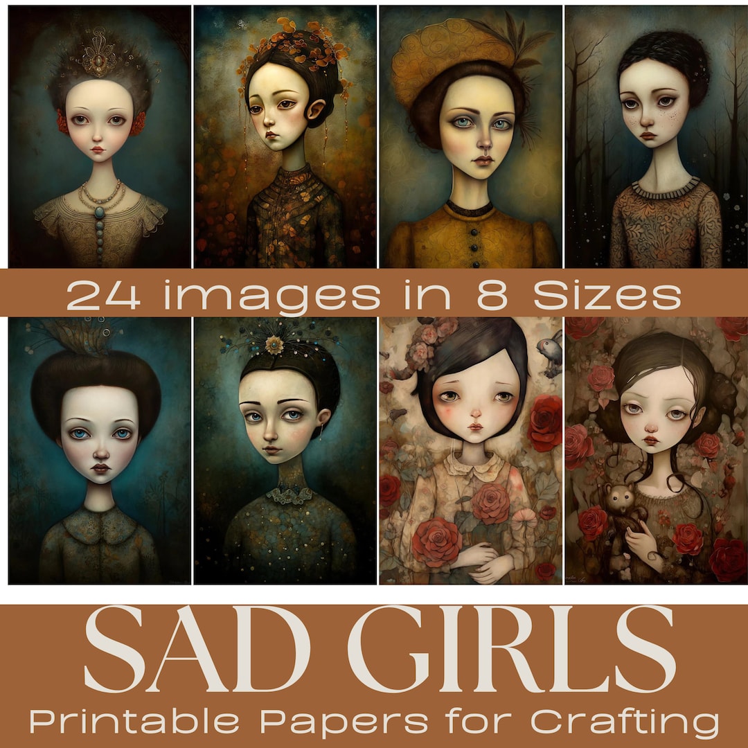 SAD GIRLS JOURNALING Papers, Instant Download, Digital Paper, Printable ...