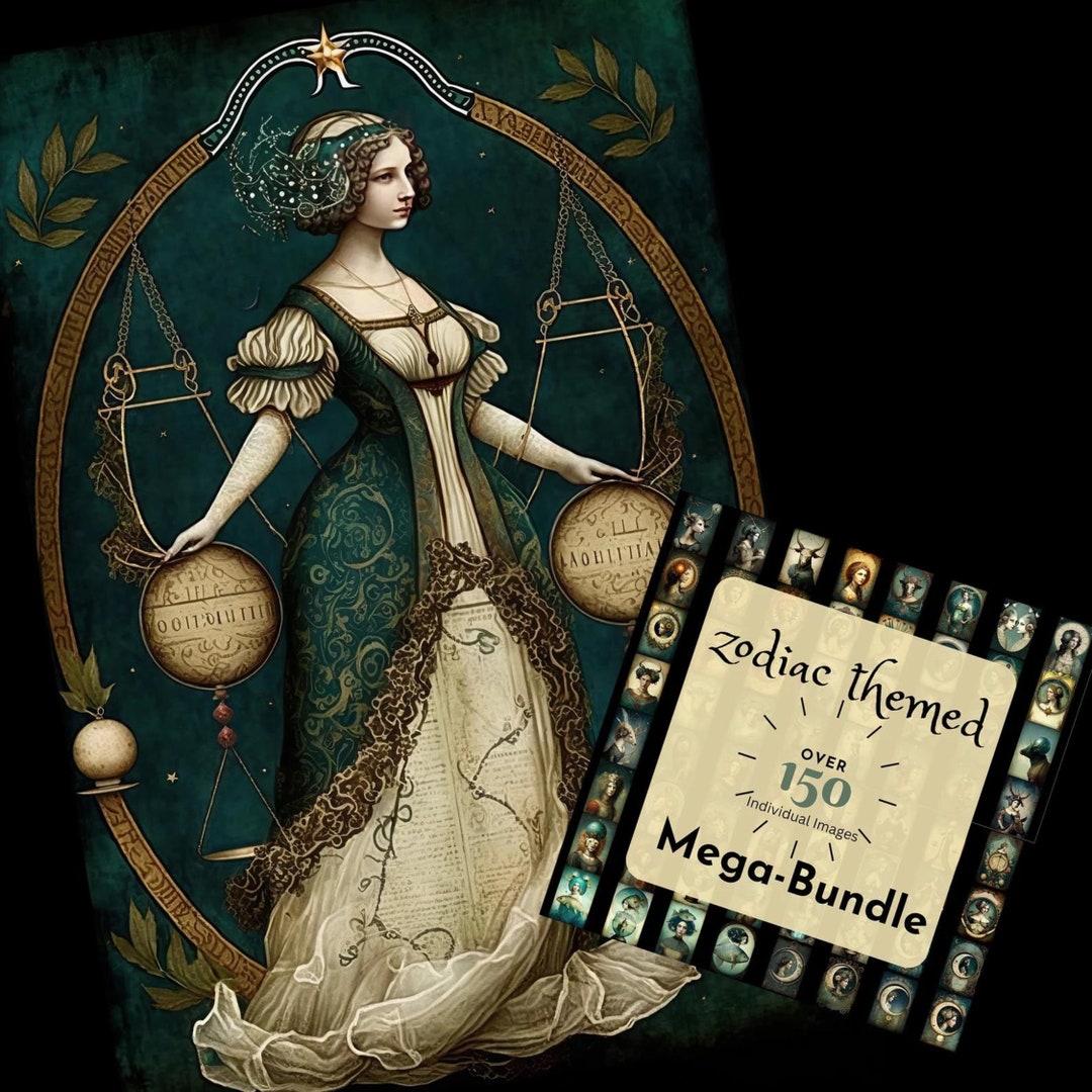 Zodiac Image Mega Bundle | High Resolution Astrology Art (digital ...