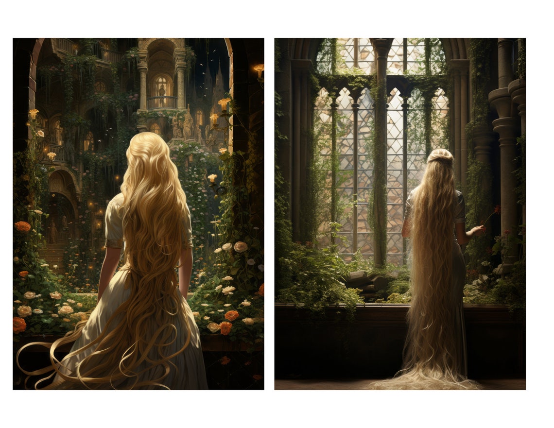 Rapunzel Printable Papers | Fairytale Journaling Cards (digital ...