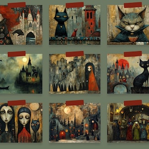 MEDIEVAL MADNESS | Horizontal Printable Art, ATC Cards, Medieval ...