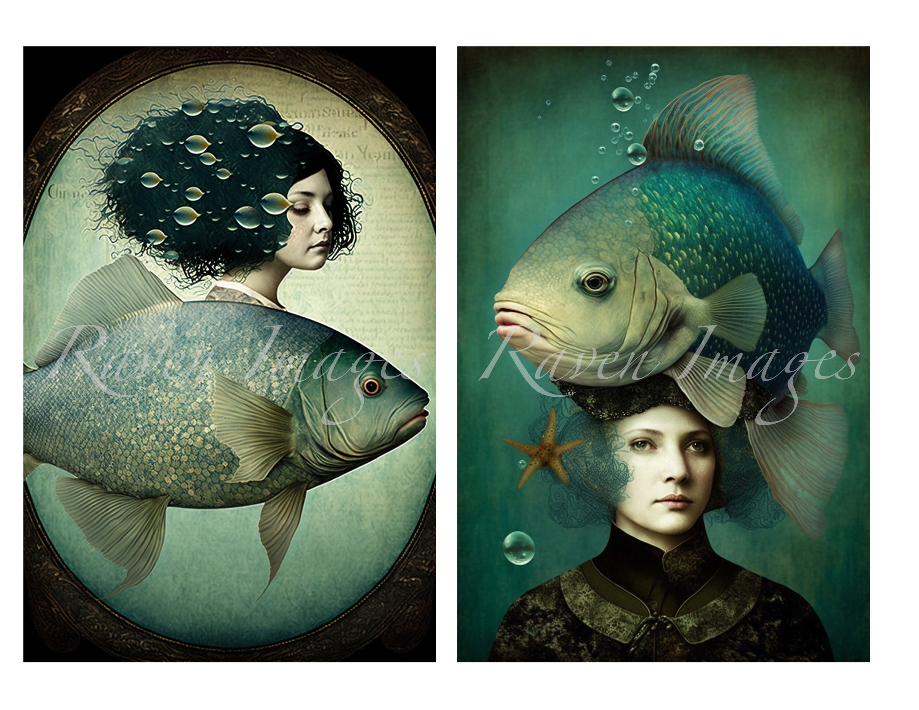 PISCES ZODIAC | ATC Cards, Digital Paper, Printable Journaling Cards ...