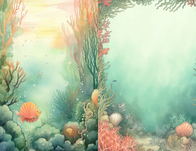 Under the Sea Ephemera | Ocean Scene Printable Paper (digital Download ...