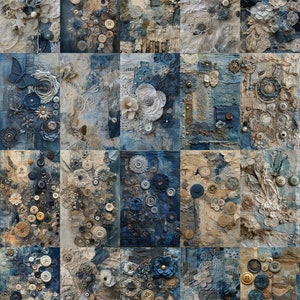 BOHO BLUE TEXTILES | Journaling Covers, Atc Cards, Crafting Papers ...