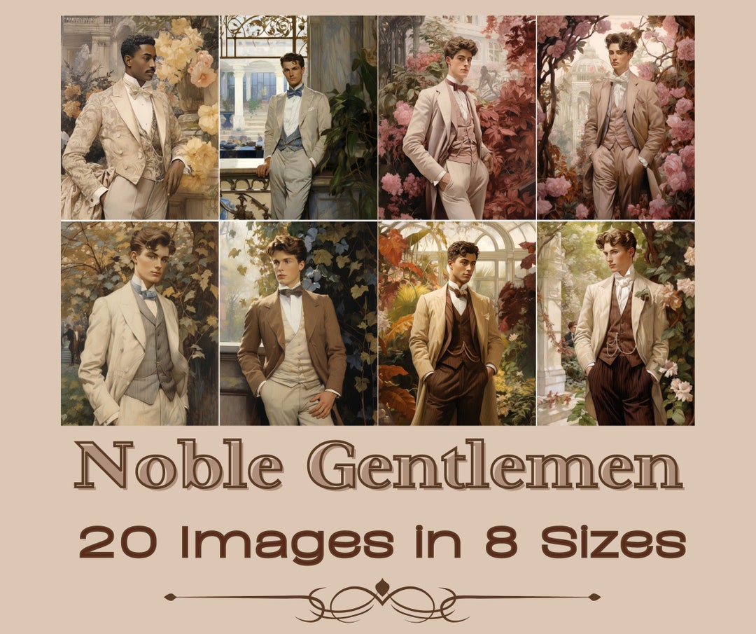Noble Gentlemen Portrait Papers, Printable Junk Journal (digital ...
