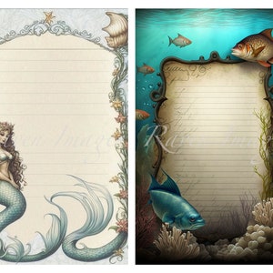 Mermaid World Junk Journal Kit, Ephemera, Scrapbook Printable (digital ...