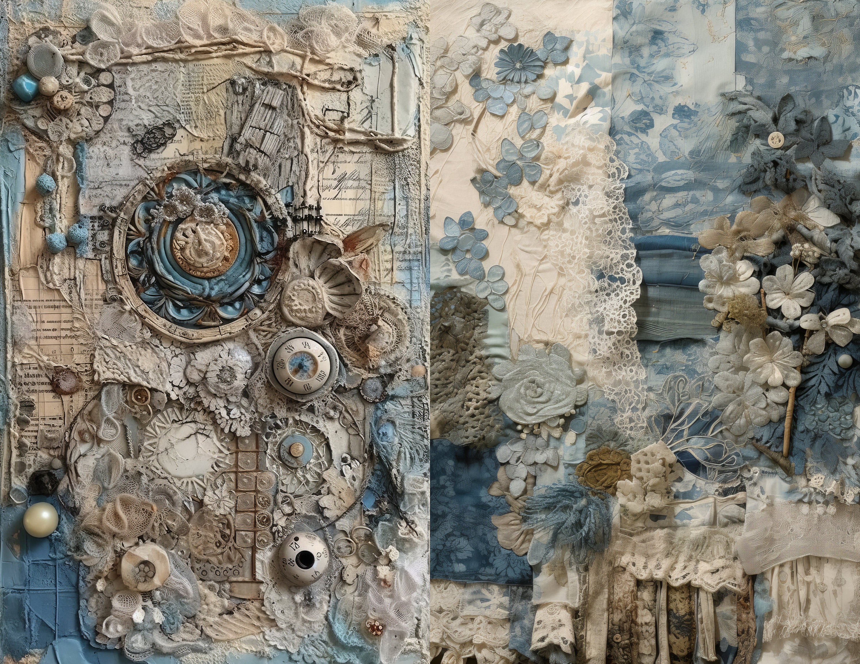 BOHO BLUE TEXTILES | Journaling Covers, Atc Cards, Crafting Papers ...