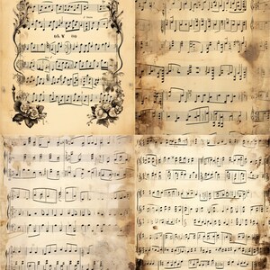 Old Music Sheets |background Journaling Papers, ATC Card, Crafting ...