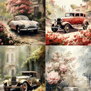Vintage Car Ephemera | Junk Journal Kit, Scrapbooking (digital Download ...