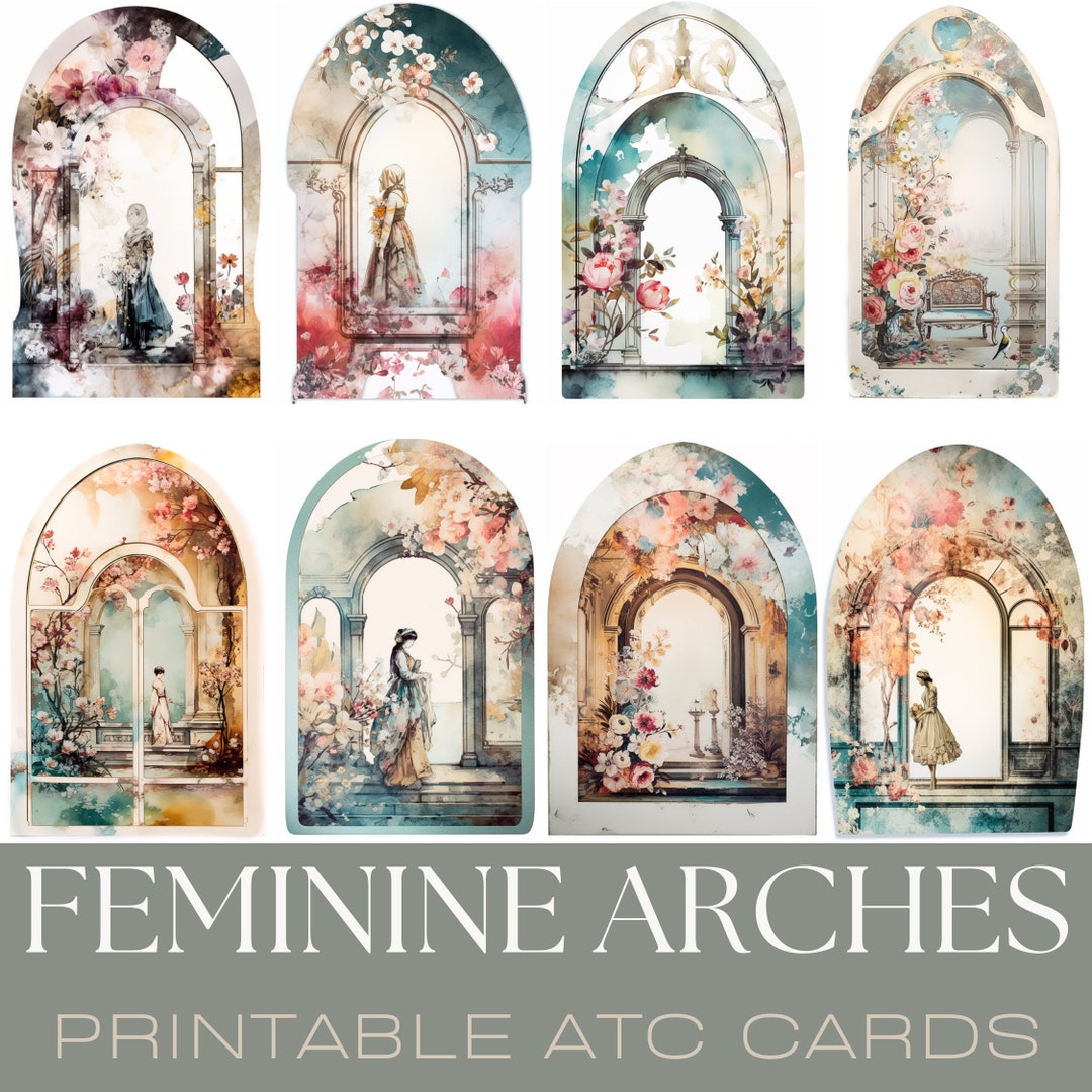 FEMININE ARCHES Labels/stickers | Digital Paper, Printable Stickers ...