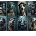 Tim Burton Style Cats and Dogs ATC Cards | Printable Ephemera (digital ...