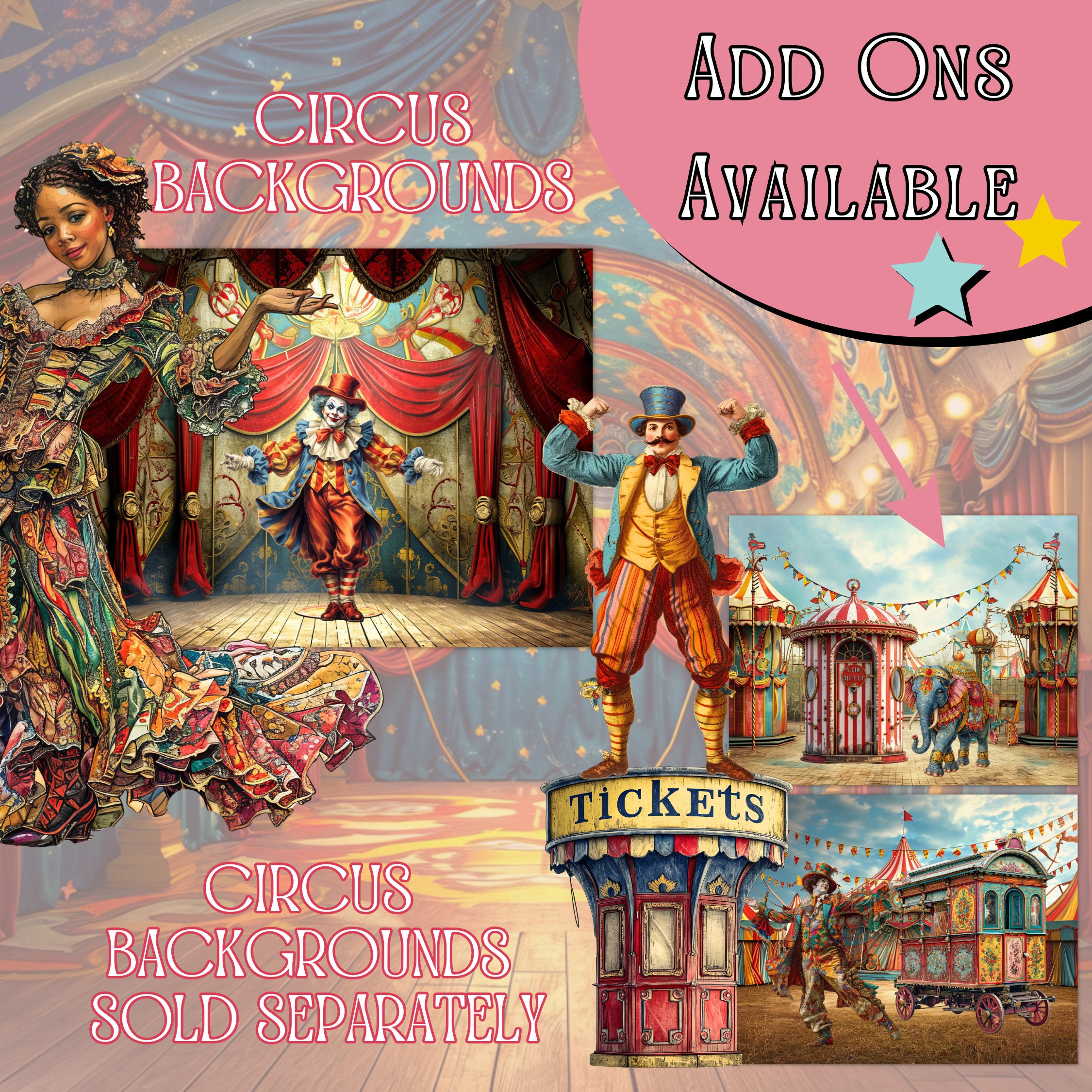 VICTORIAN CIRCUS EMBELLISHMENTS, Clip Art With Transparent Background ...