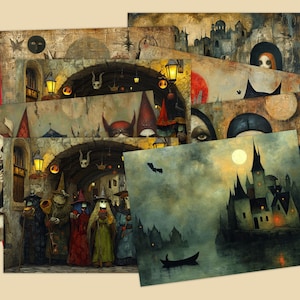 MEDIEVAL MADNESS | Horizontal Printable Art, ATC Cards, Medieval ...