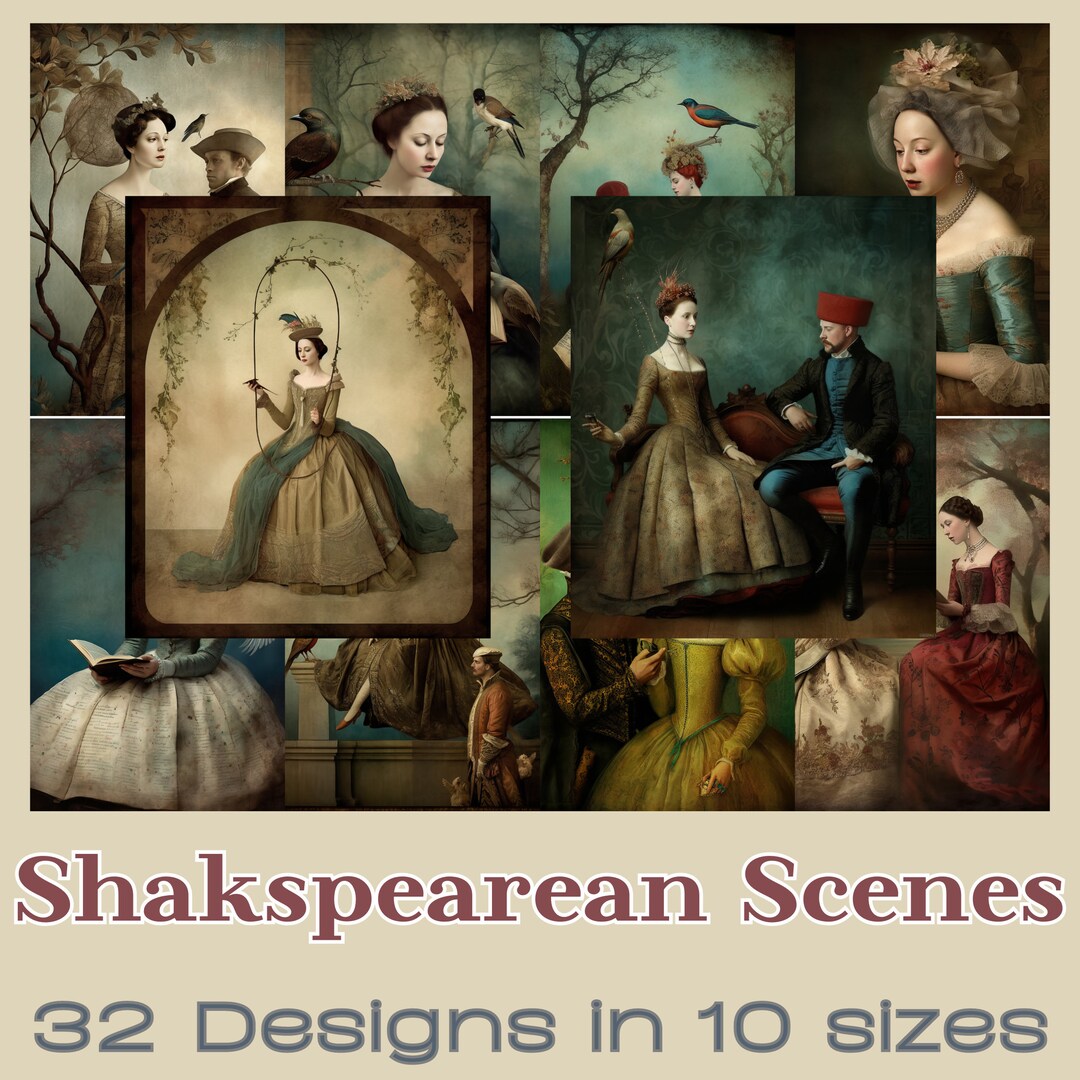 Shakespearean Scenes | Journaling Papers, Wall Art, ATC Cards, Digital ...