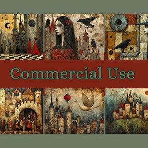 MEDIEVAL MADNESS | Horizontal Printable Art, ATC Cards, Medieval ...