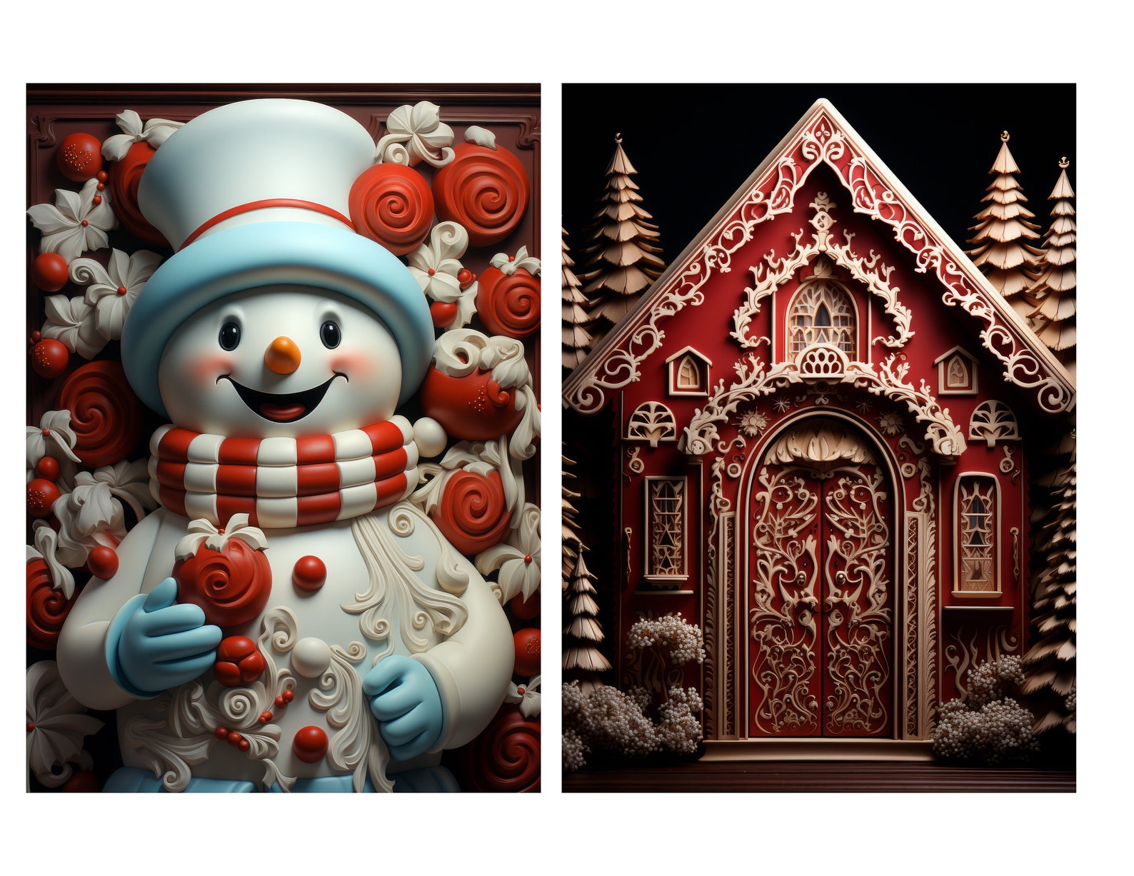 3D Christmas Card Making Papers | Printable Ephemera (digital Download ...