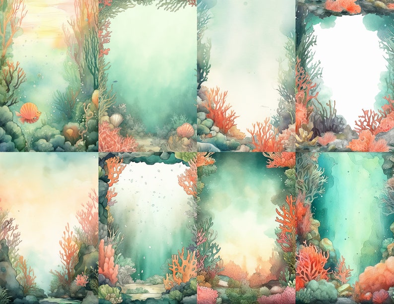 Under the Sea Ephemera | Ocean Scene Printable Paper (digital Download ...