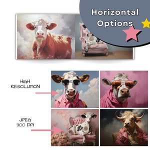Pink Cow Wall Art | High-resolution Prints (digital Download) - Etsy