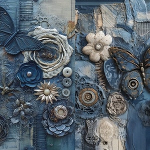 BOHO BLUE TEXTILES | Journaling Covers, Atc Cards, Crafting Papers ...