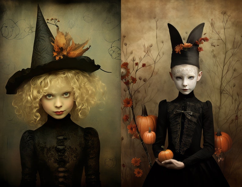 Bizarre Halloween Witches | Printable Journaling Cards (digital ...
