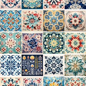 BOHEMIAN SQUARES | Boho Journaling, Mediterranean Tiles, Crafting Paper ...