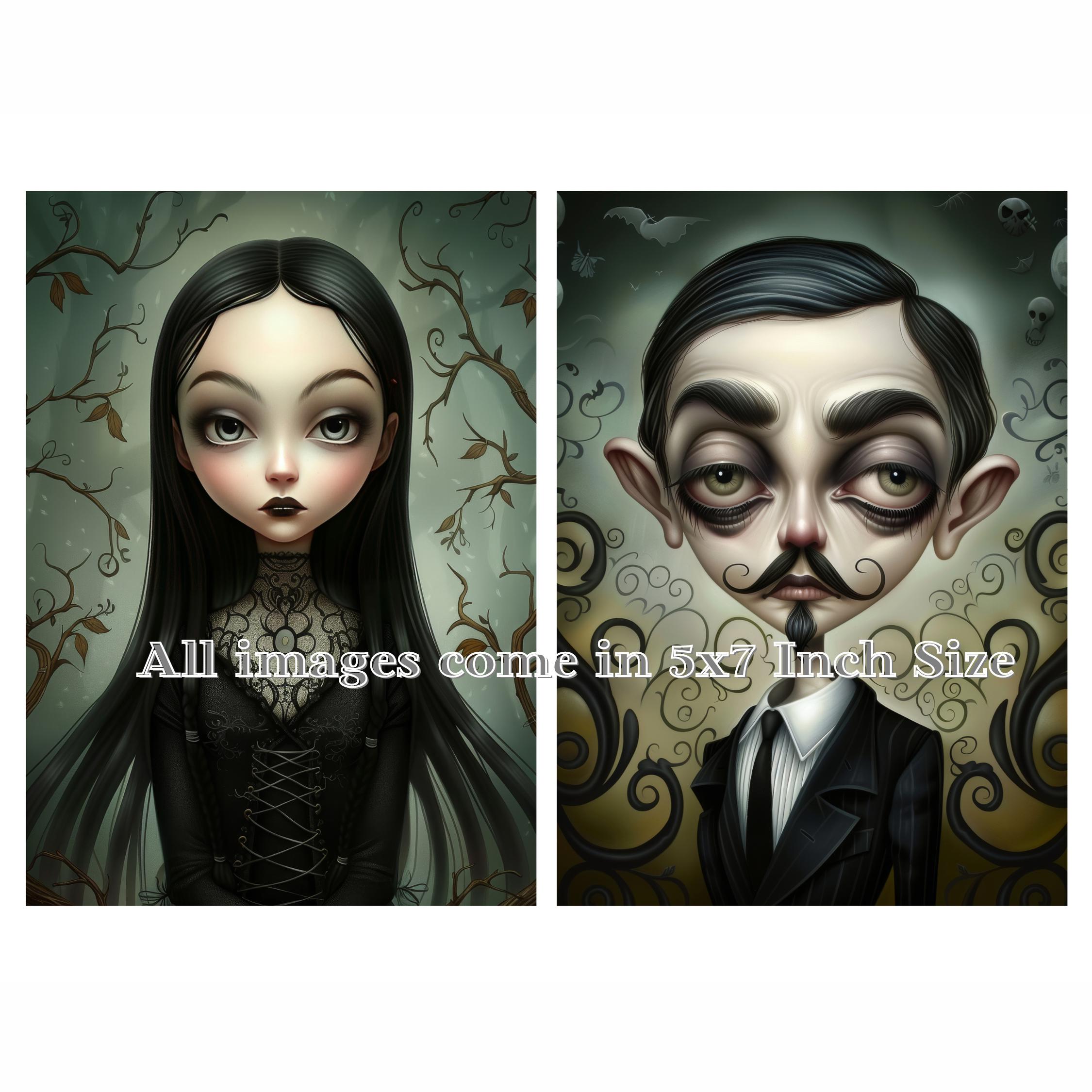 Gothic Halloween Art | Freaky Families Portrait Journaling Papers ...