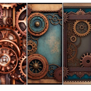 COGS and TOGS | Steampunk Papers, Digital Paper, Printable Junk Journal ...