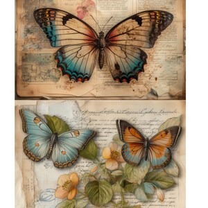 BUTTERFLY EPHEMERA | Journaling Papers, Digital Paper, Printable ...