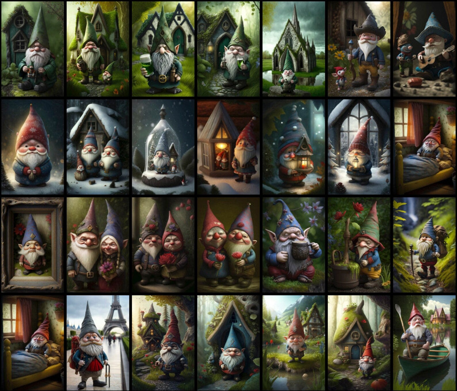 110 GNOMES for All Seasons MEGA BUNDLE, High Resolution, Card Making ...