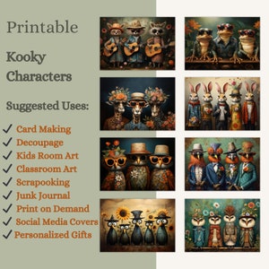 KOOKY CHARACTERS Mega Bundle of 100+ Printable Designs for Card Making ...