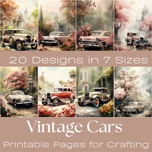 VINTAGE CAR THEMED | Junk Journal Kit, Junk Journal Ephemera ...