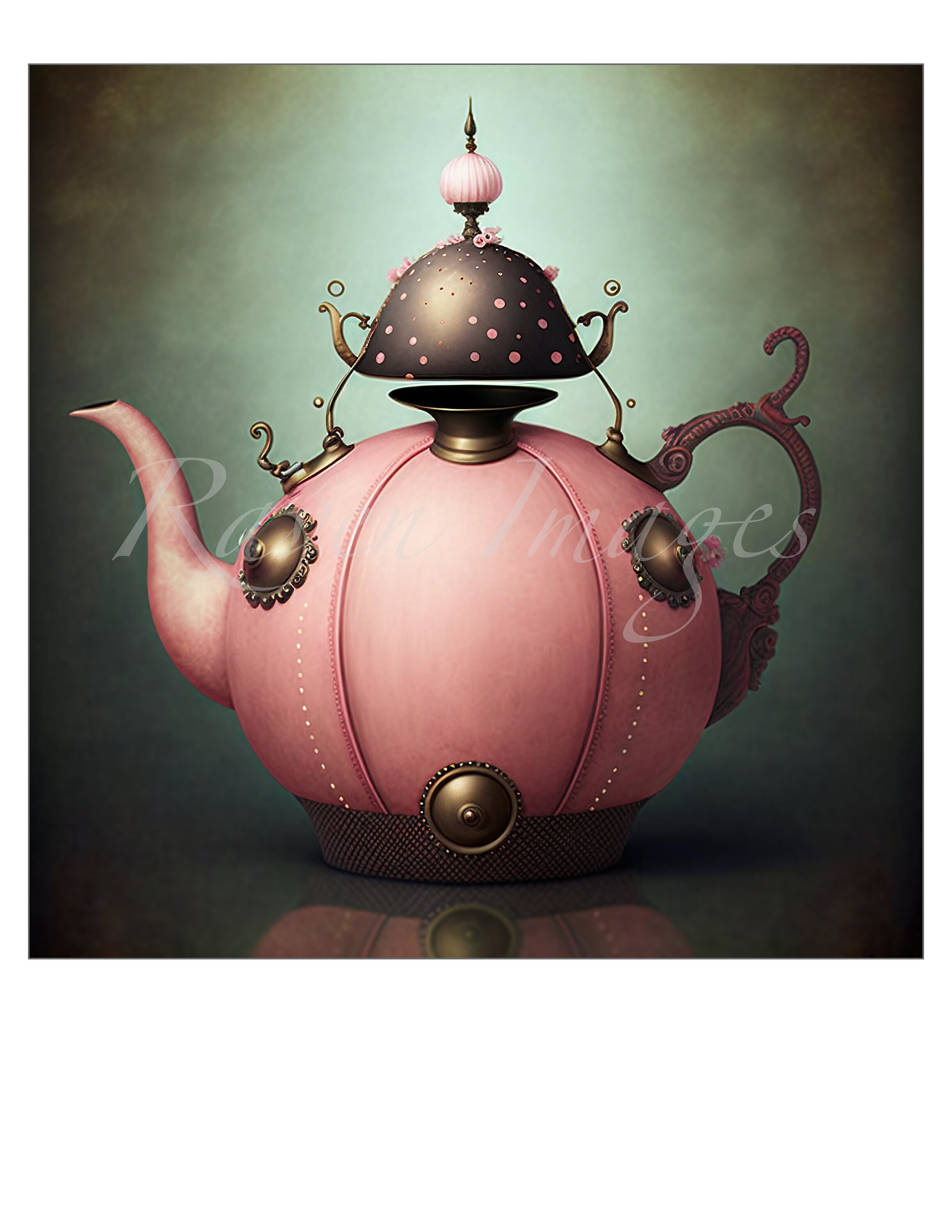 Surreal Teapots Printable, Pink Junk Journal Ephemera (digital Download ...