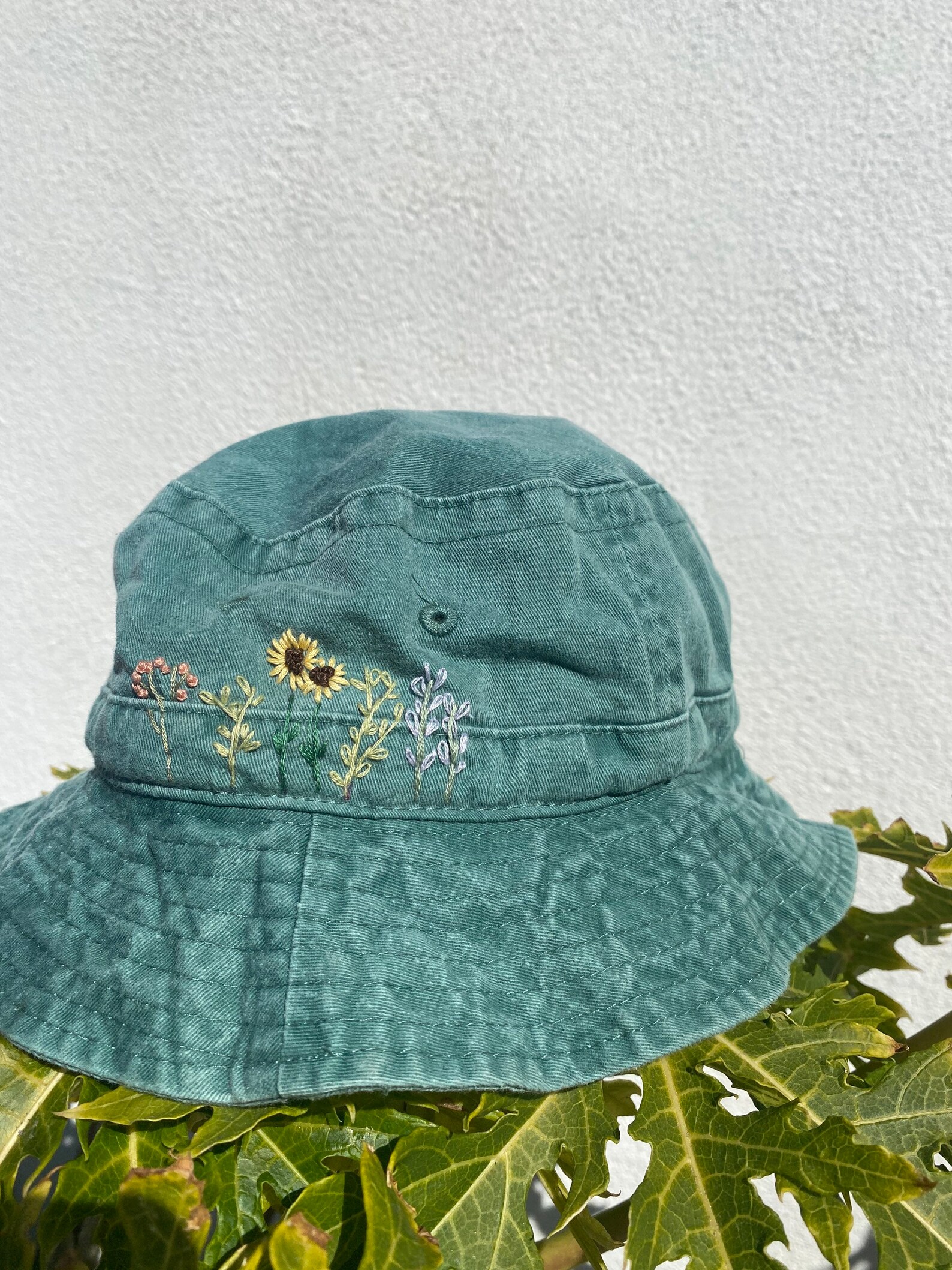 Hand Embroidered Bucket Hat - Etsy