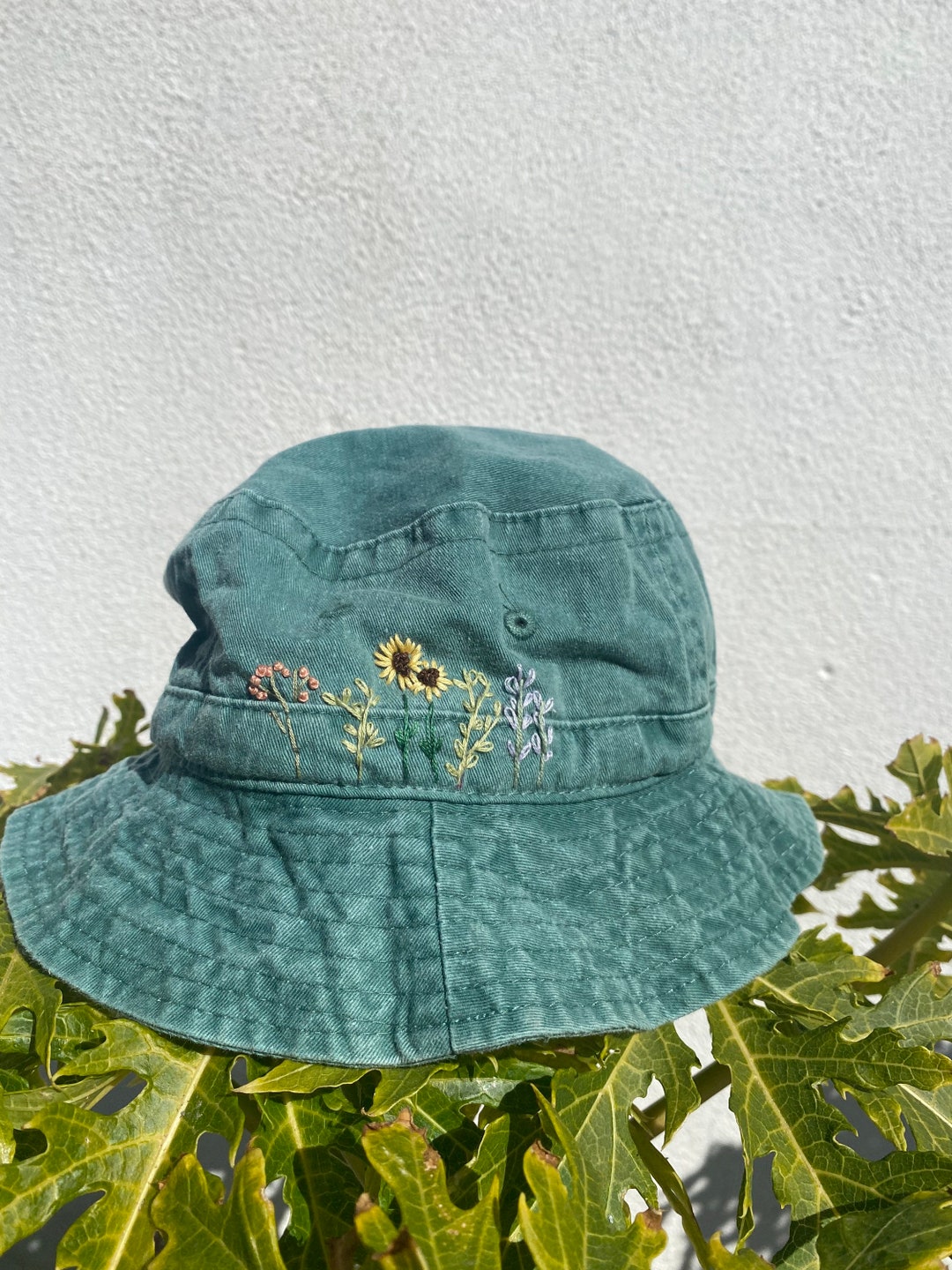 Hand Embroidered Bucket Hat - Etsy