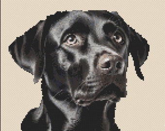Black Lab Puppy Cross Stitch Pattern, Black Puppy Pattern, Cross Stitch ...